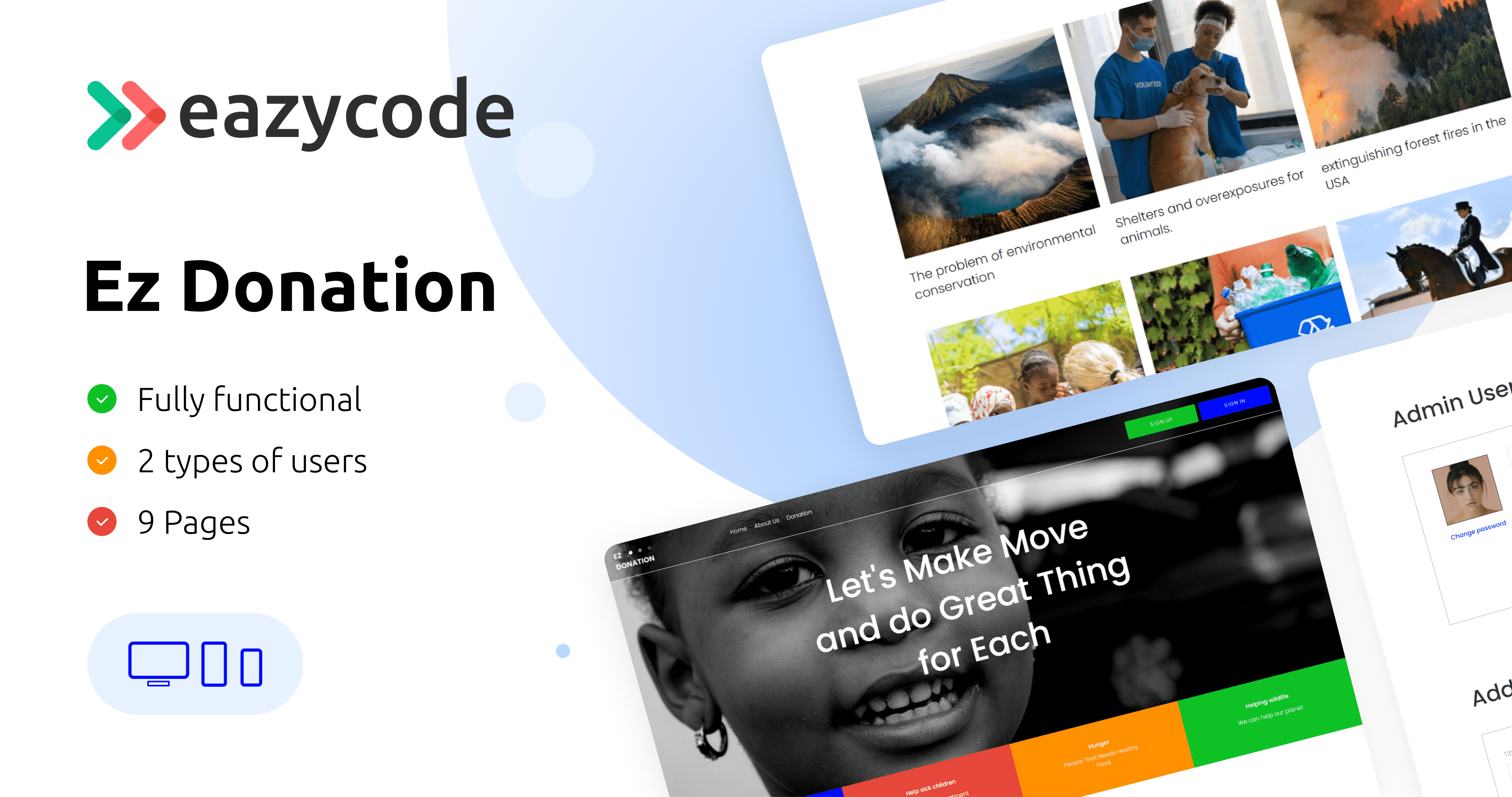 Ez Donation App template - NoCode Bubble.io Template by EazyCode - NoCode Agency